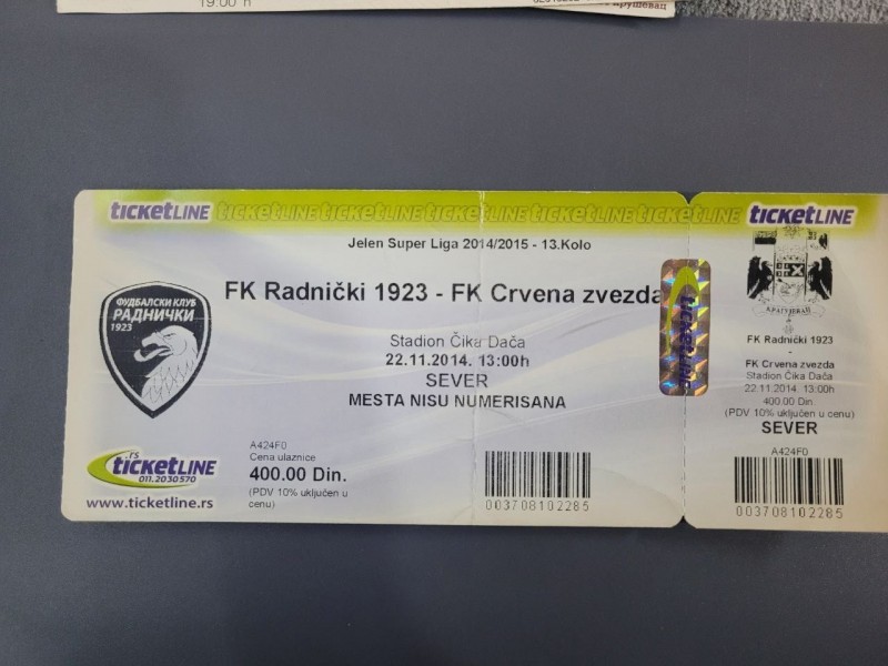 Fk Radnicki KG - Fk Crvena Zvezda 22.11.2014.