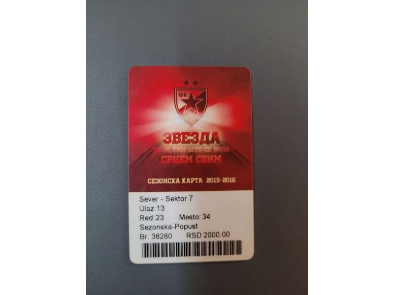 Fk Crvena Zvezda 2015/2016