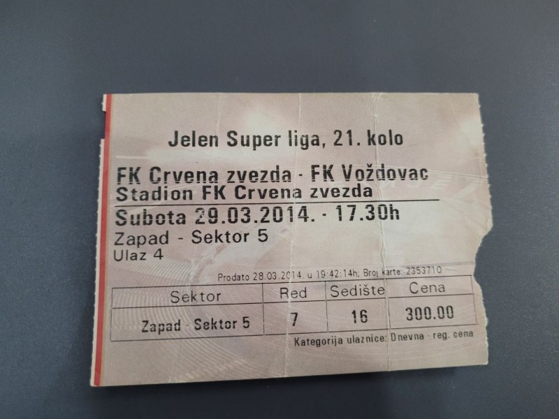 Fk Crvena Zvezda - Fk Vozdovac 29.03.2014.