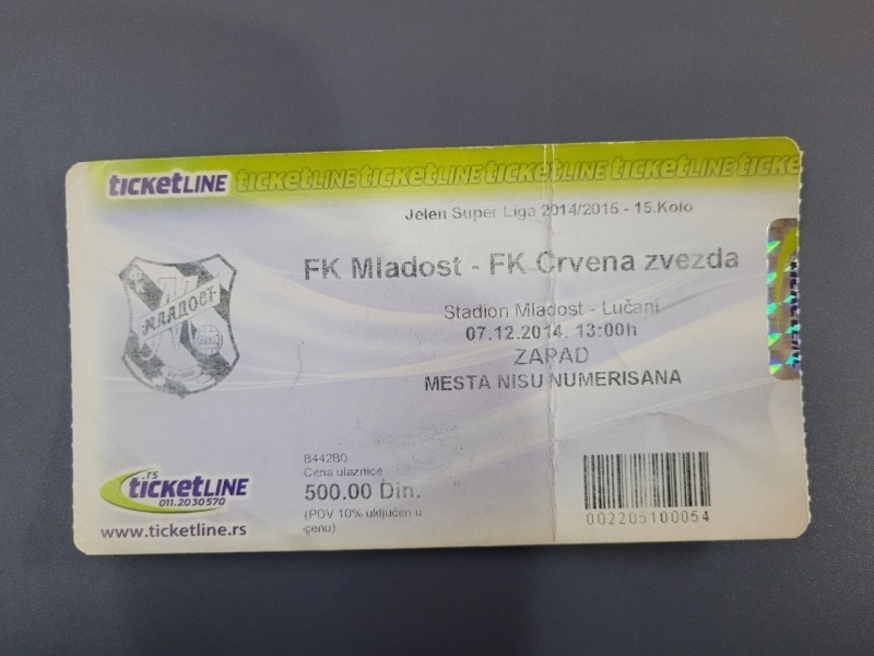 Fk Mladost - Fk Crvena Zvezda 07.12.2014.