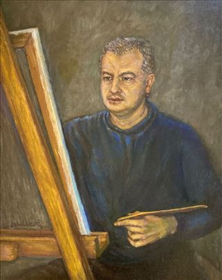 Dragan Vasiljević - Autoportret ispred štafelaja