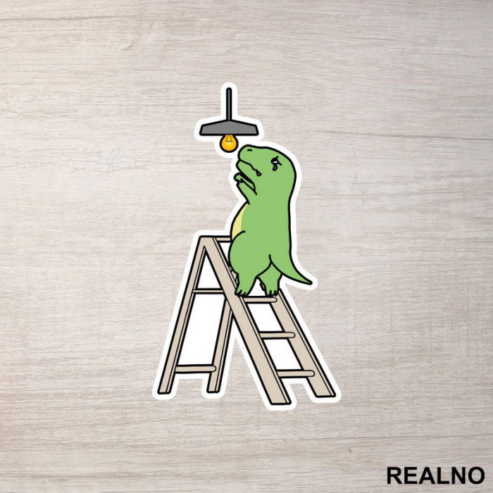 T-REX MENJA SIJALICU - HUMOR - NALEPNICA