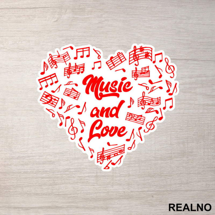 MUSIC AND LOVE - MUZIKA - NALEPNICA