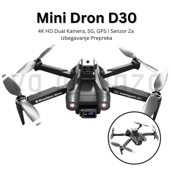 Dron D30 4K/HD Dual Kamera Sa 5G/GPS Izbegavanjem Prepreka