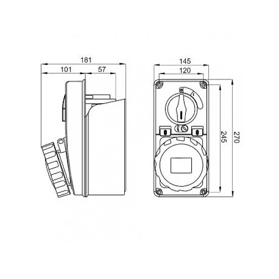 GEWISS ZAŠTITNA SKLOPKA GW67246N 3P+E 63A 100-130V, IP67 PLAVO-BELA CENA