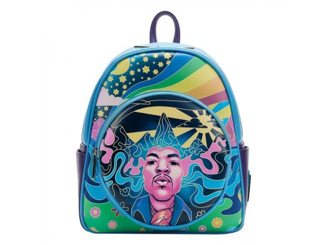 LOUNGEFLY JIMI HENDRIX PSYCHODELIC LANDSCAPE ZIP MINI BACKPACK