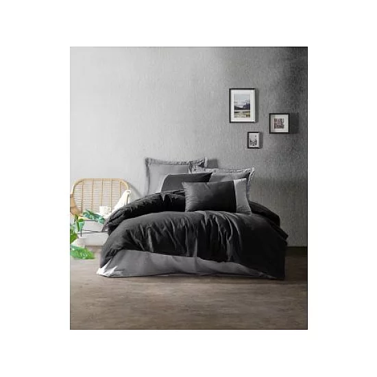 L`ESSENTIEL MAISON RANFORCE POSTELJINA (135 X 200) PLAIN BLACK GREY CENA