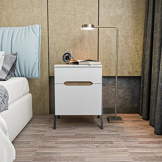 HANAH HOME NOĆNI STOČIĆ NEVA WALNUT WHITE CENA