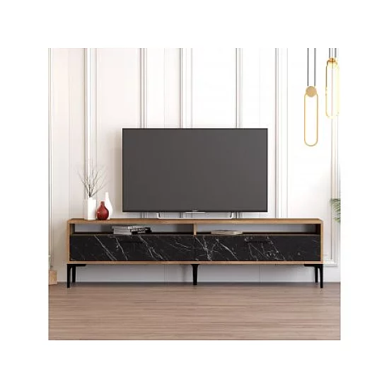 HANAH HOME TV POLICA ISTANBUL 2 WALNUTBLACK MARBLE CENA