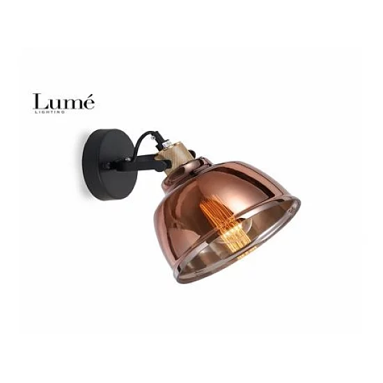 LUNA 221 ZIDNA LAMPA 1*E27 CRNA/BAKAR CENA
