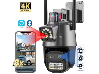 Sigurnosna Dual kamera za video nadzor sa Al detekcijom8 sirenom 4K8x zoom