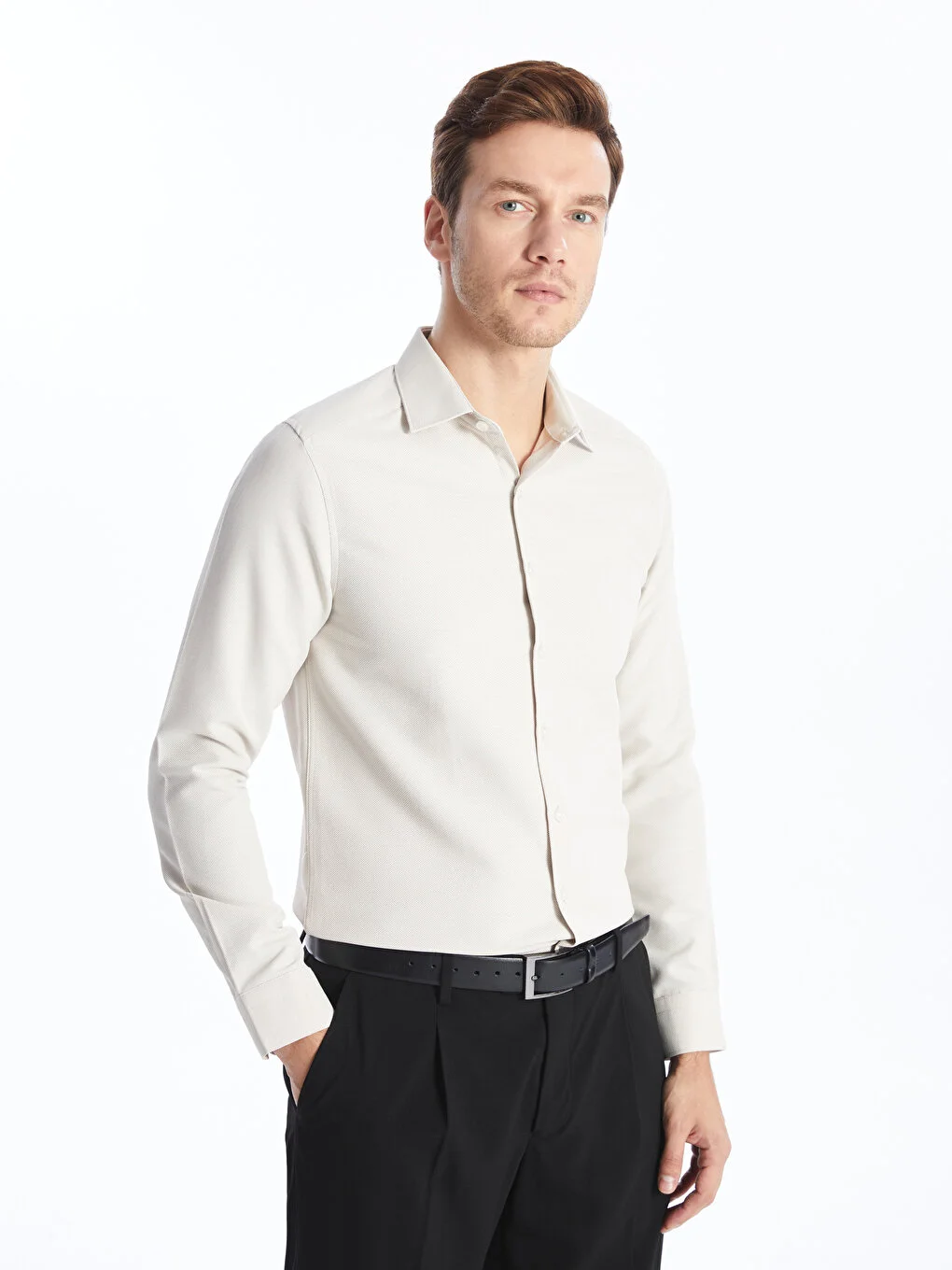 LCWAIKIKI Formal Muška košulja dugih rukava slim fit od dobby tkanine