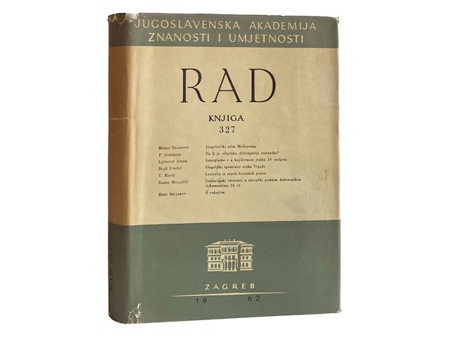 Rad JAZU. Knjiga 327. Lingvistički atlas Mediterana
