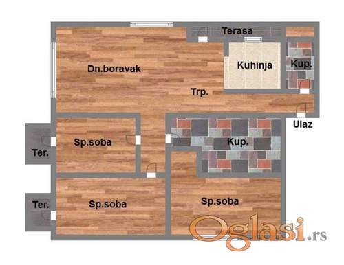 Popovica,četvorosoban stan,120m2