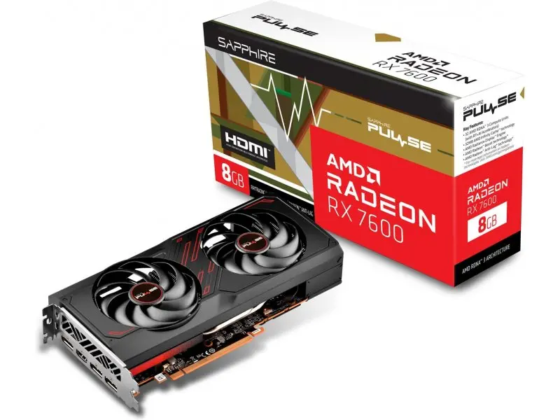 SAPPHIRE Gaming grafička kartica AMD Radeon RX 7600 SVGA OC Pulse 8GB GDDR6, 11324-01-20G