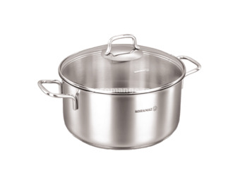 KORKMAZ Šerpa sa poklopcem Perla A1657 Nerđajući čelik 24cm 5.5 l Inox