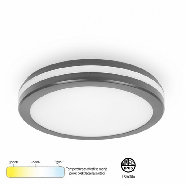 LED PLAFONJERA ANTRACIT X09-300-24W 3000/4000/65000K IP65