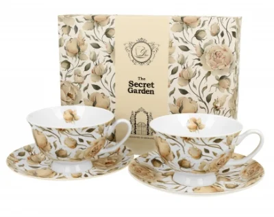 Šolje sa tacnom set 2 - Royal, English Roses White