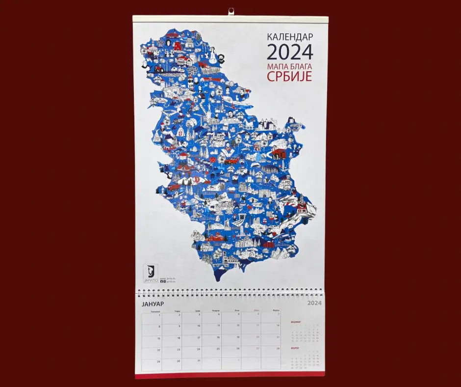 Jarilo Zidni ilustrovani kalendar Srbije za 2024.