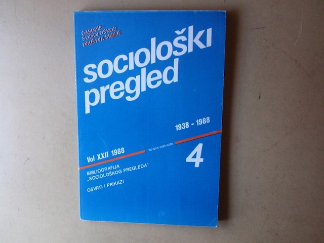 SOCIOLOŠKI PREGLED 4 / 1988