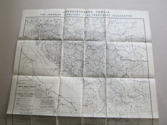 Map of Yugoslav Territory - Niko Županić ( 1915 )