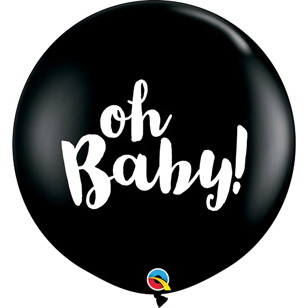 3FT Oh Baby! Onyx Black Latex Balon