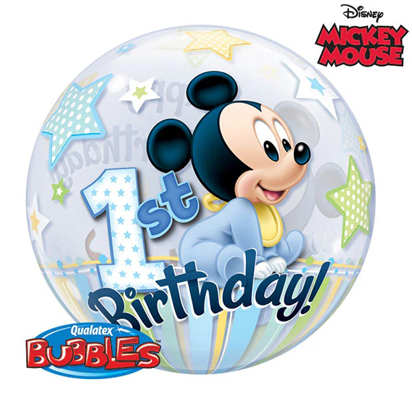 Mickey Mouse 1st Birthday Bubble Balon