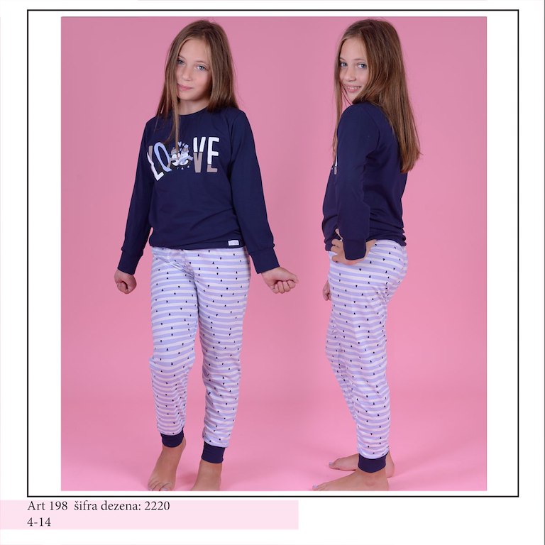 Pidžama za devojčice „Love“