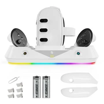 JYS MQ001 FOR OCULUS / META QUEST 3 MAGNETIC CHARGING DOCK RGB LIGHT VR HEADSET DISPLAY STAND VR ACCESSORIES