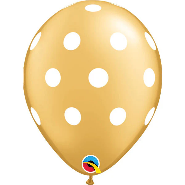 Big Polka Dots Gold Latex Baloni