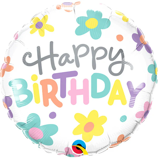 Birthday Retro Daisies Folija Balon