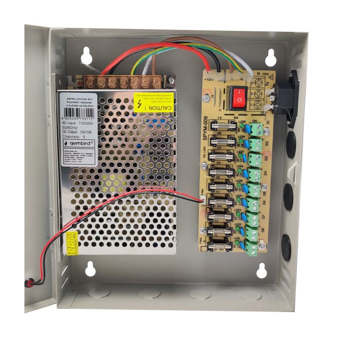 GEMBIRD Napajanje sa ključem NAPRK-12V/10A-9CH 1.5A/CH