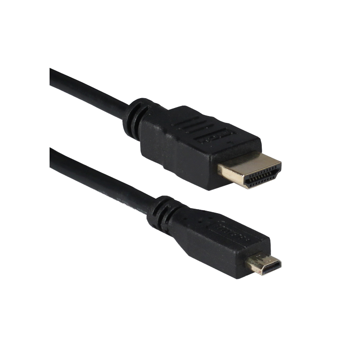 FAST ASIA HDMI kabl micro, 1.5m (Crni), HDMI 1.4 (4K @30fps), HDMI A - muški, HDMI D Micro - muški, Okrugli