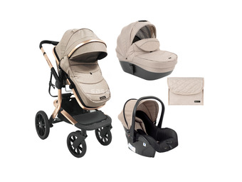 Kikka Boo Kolica za bebe Irene 3in1 set sa autosedištem i tvrdom korpom Beige KKB10178