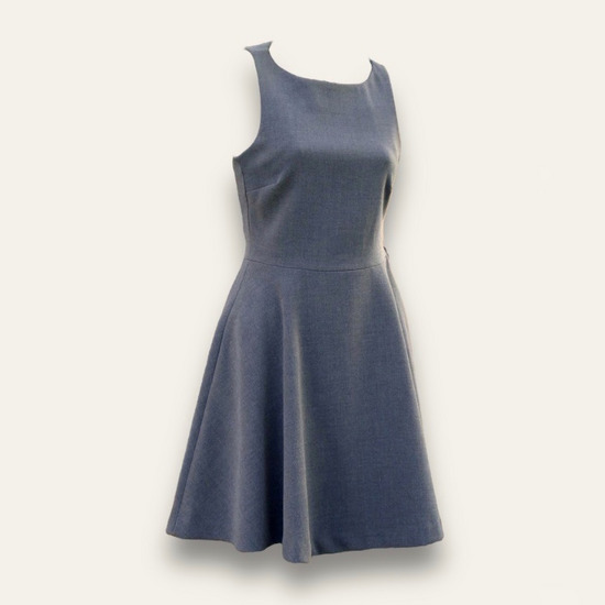 Zara siva haljina sa plavim detaljima