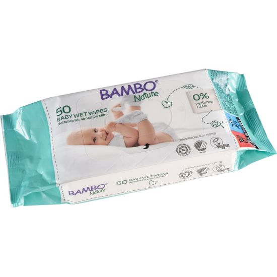 Bambo Eco-Friendly vlažne maramice, 50 komada