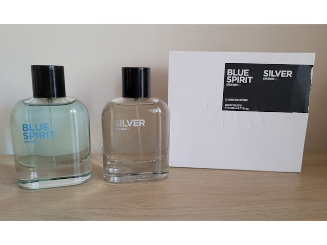 ZARA MAN SILVER + BLUE SPIRIT SET  (2 x 80ml)