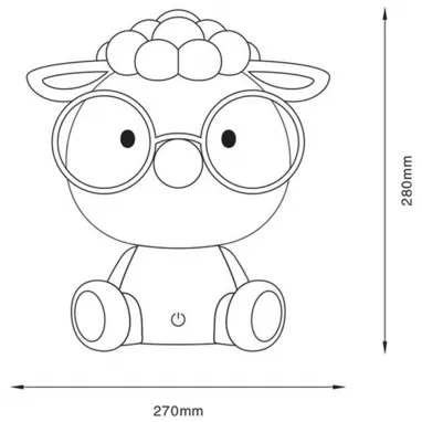 Stona dečija lampa punjiva siva Owca 5VDC ZUMA LINE