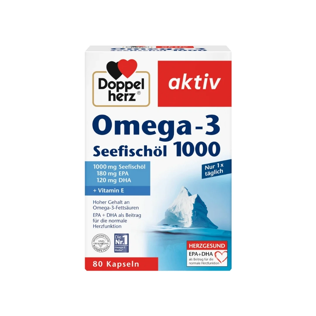 Doppelherz® Aktiv Omega-3 Ulja Morskih Riba 1000 mg 80 Kapsula za Normalnu Funkciju Srca