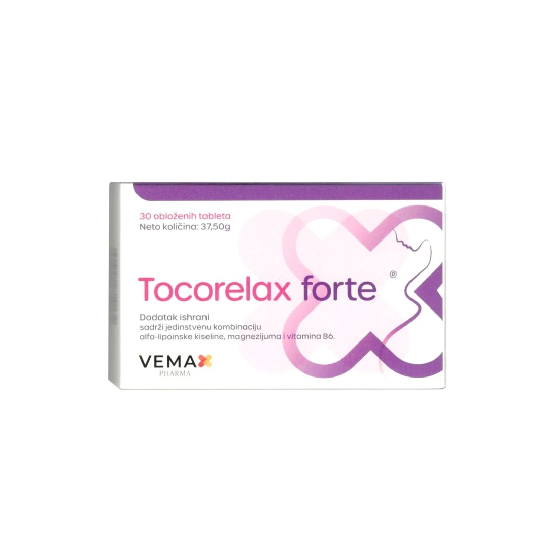 Tocorelax Forte® 30 Obloženih Tableta; Alfa-lipoinska Kiselina, Magnezijum i Vitamin B6