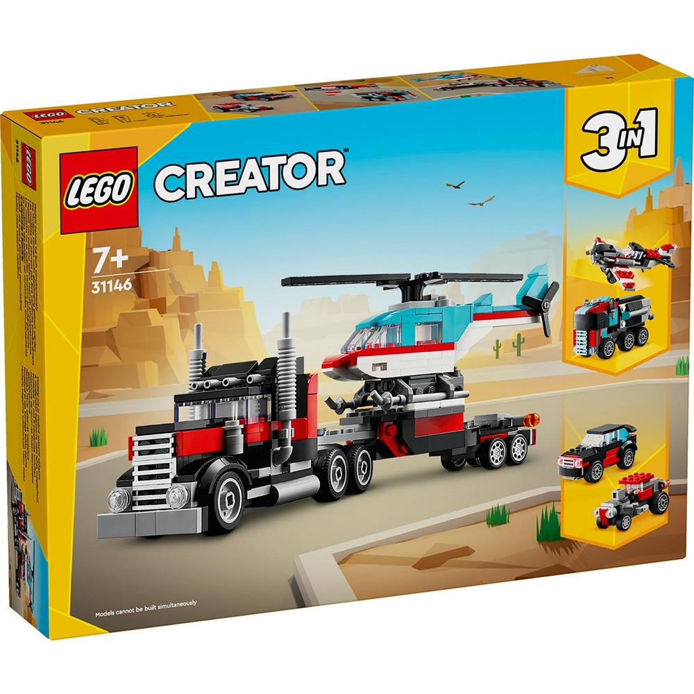 LEGO CREATOR Kamion s ravnom platformom i helikopterom