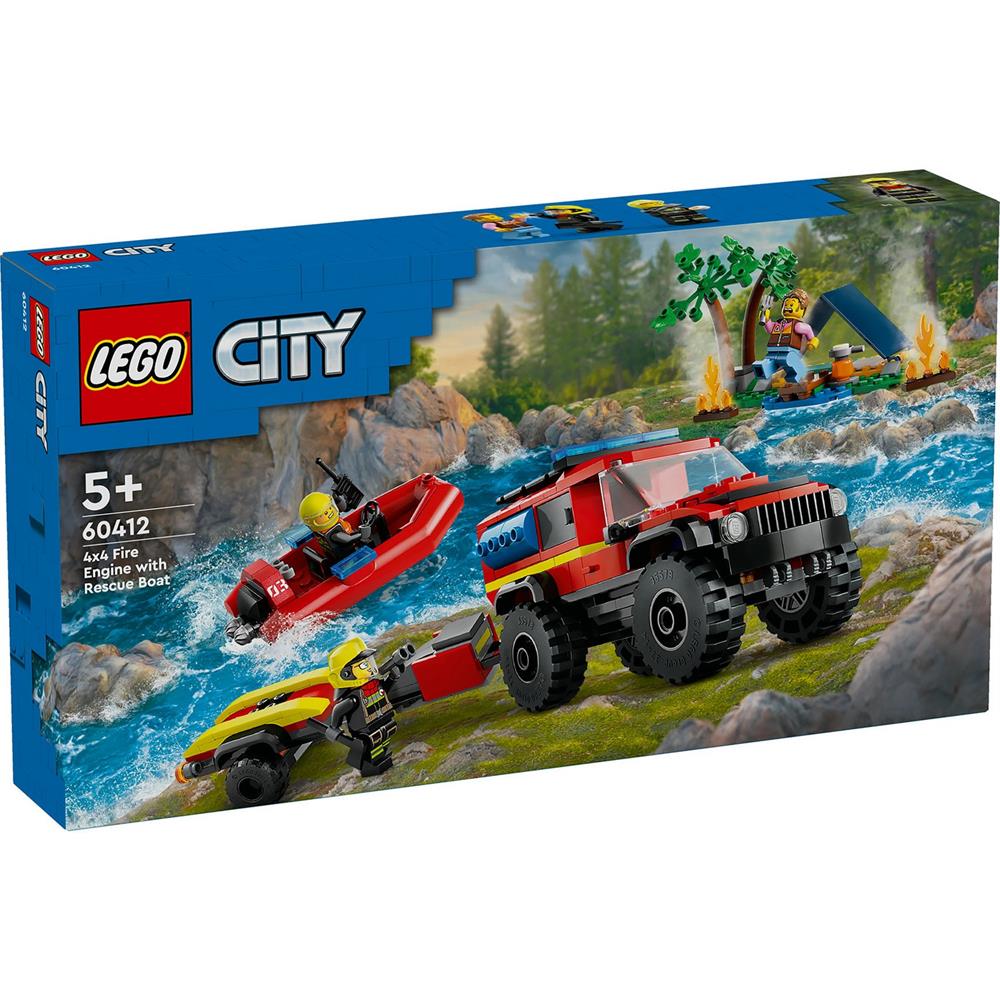 LEGO CITY Vatrogasni kamion 4×4 s čamcem za spasavanje