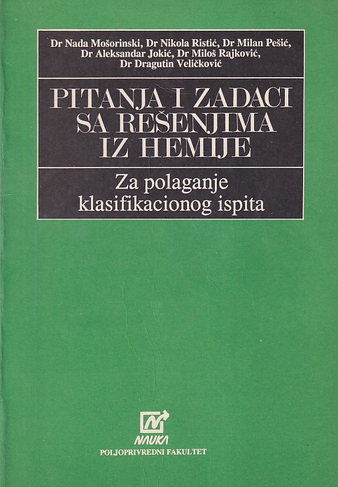 PITANJA I ZADACI SA REŠENJIMA IZ HEMIJE za polaganje klasifikacionog ispita