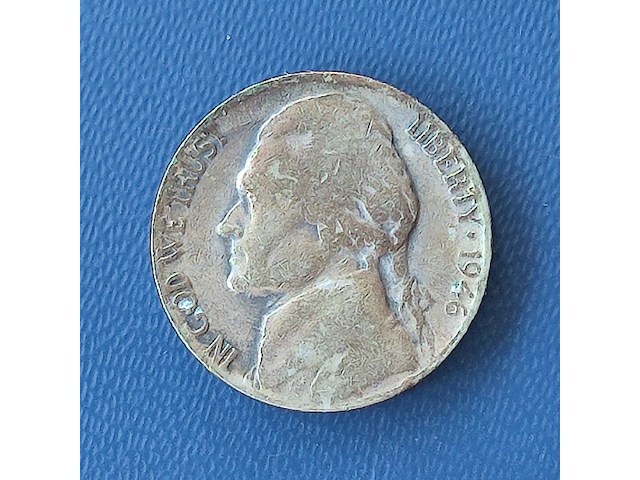 USA FIVE CENTS 1946 D