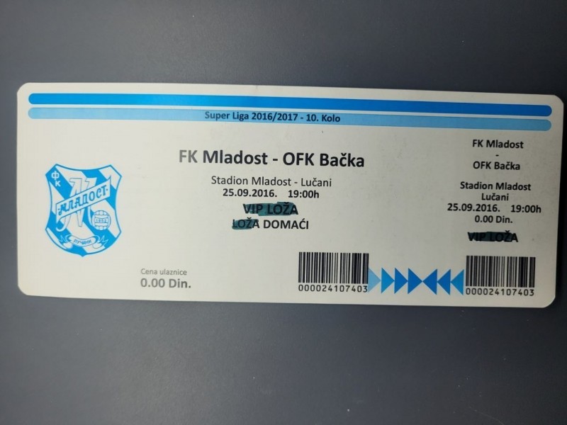 Fk Mladost - FK Backa 25.09.2016.