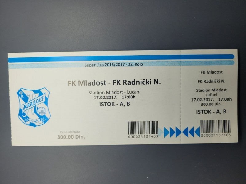 Fk Mladost - FK Radniski Nis 17.02.2017.