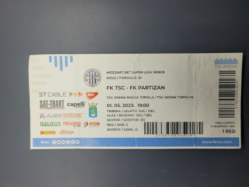 Fk TSC -Fk Partizan 01.05.2023.
