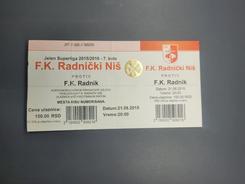 Fk Radnicki Nis - Fk Radnik 21.08.2015.