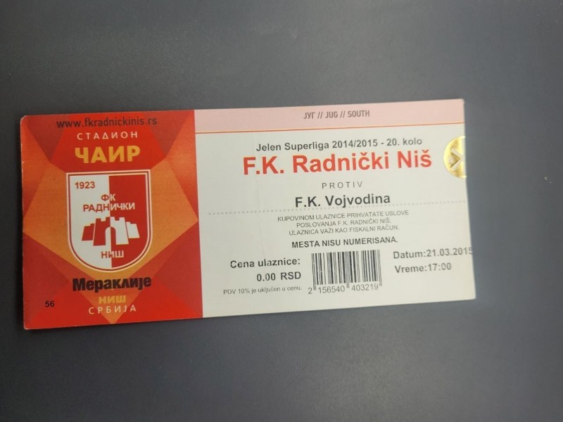 Fk Radnicki Nis - Fk Vojvodina 21.03.2015.