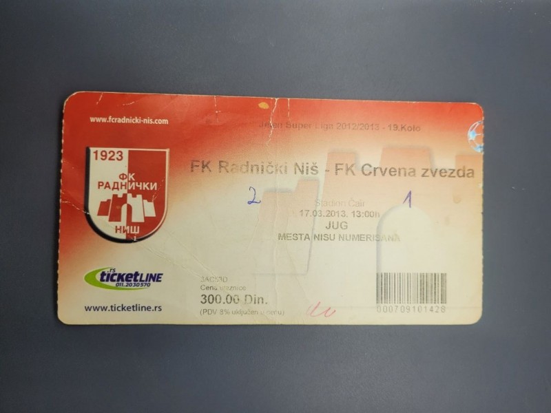 Fk Radnicki Nis - Fk Crvena Zvezda 17.03.2013.